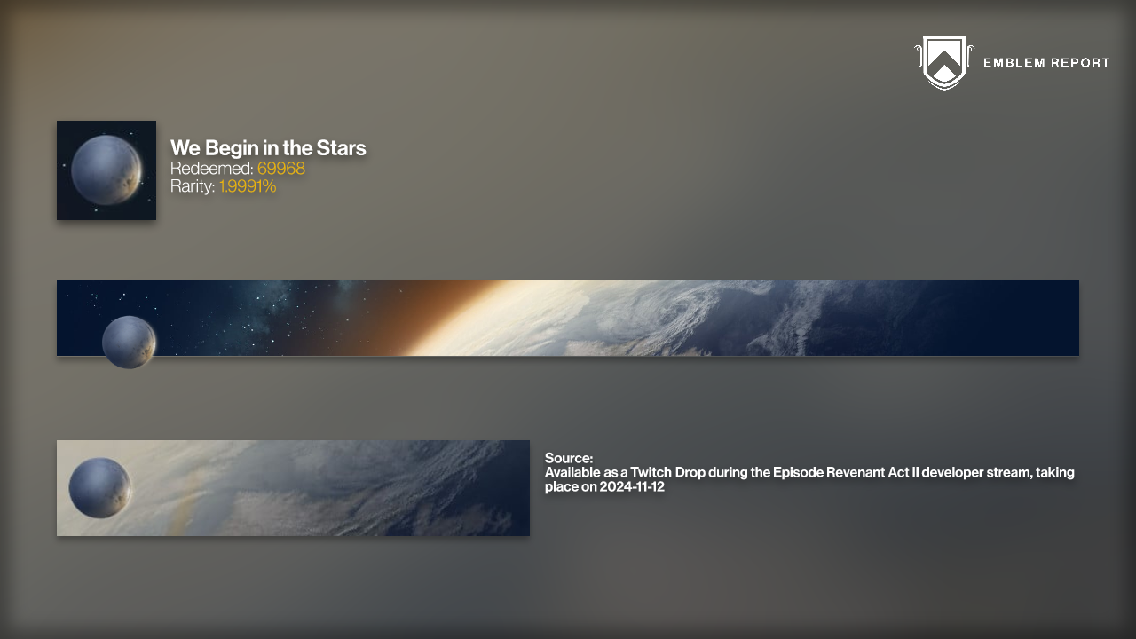 We Begin in the Stars | Emblem Report