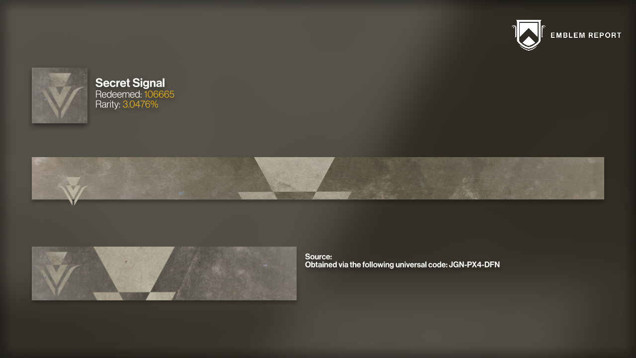 Secret Signal | Emblem Report